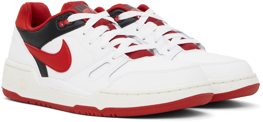 Nike White & Red Full Force Low Sneakers Nike