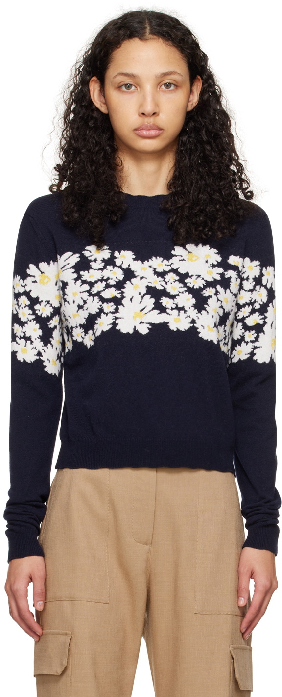 MSGM Navy Floral Sweater MSGM