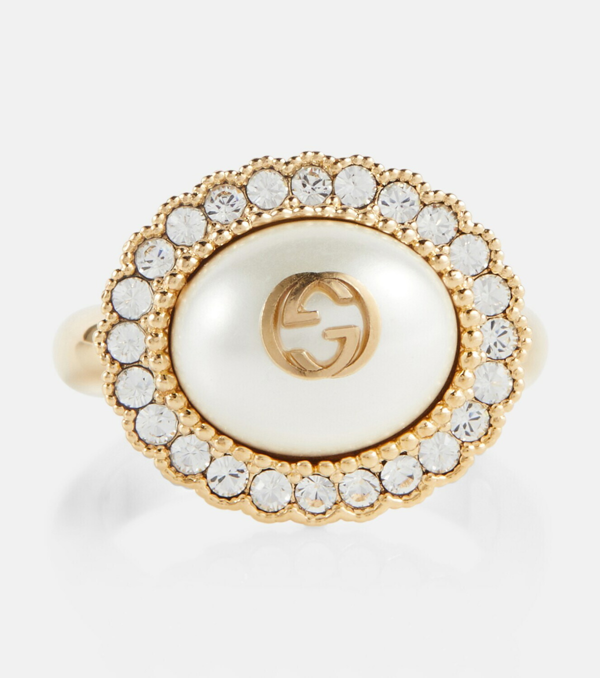 Gucci Interlocking G crystal-embellished ring Gucci
