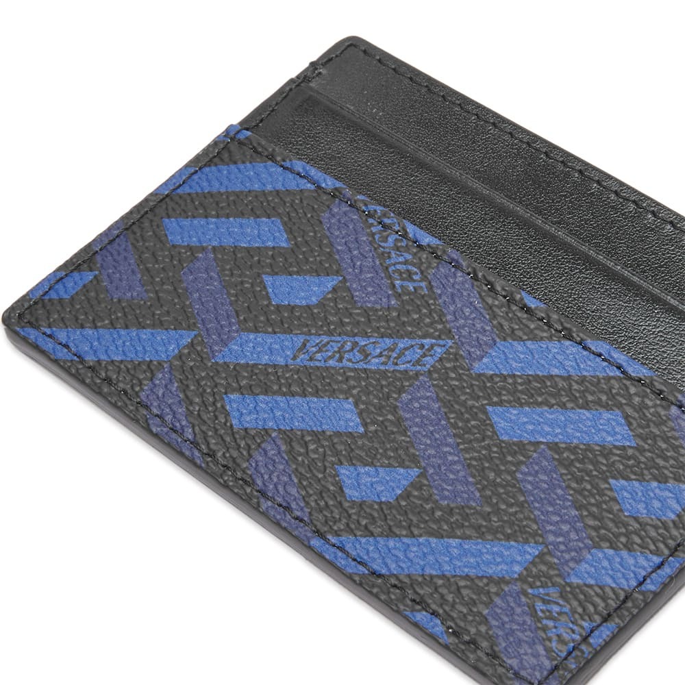 Versace Men's Monogrammed Geometric Logo Card Holder in Black/Purple ...