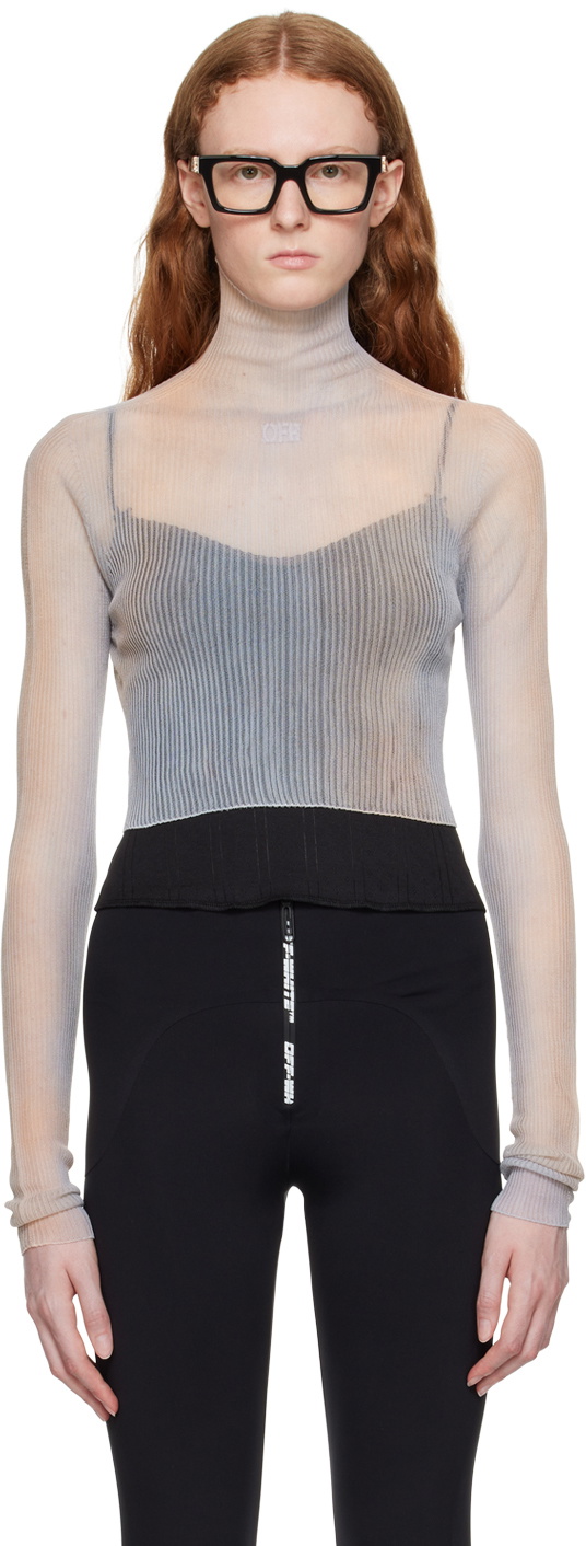 Off-White Gray Seethr Turtleneck Off-White