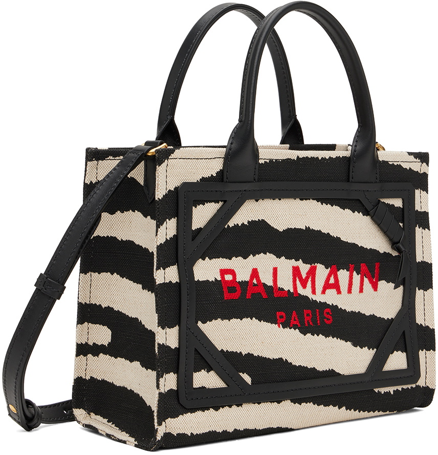 Balmain Black & White Small B-Army Bag Balmain