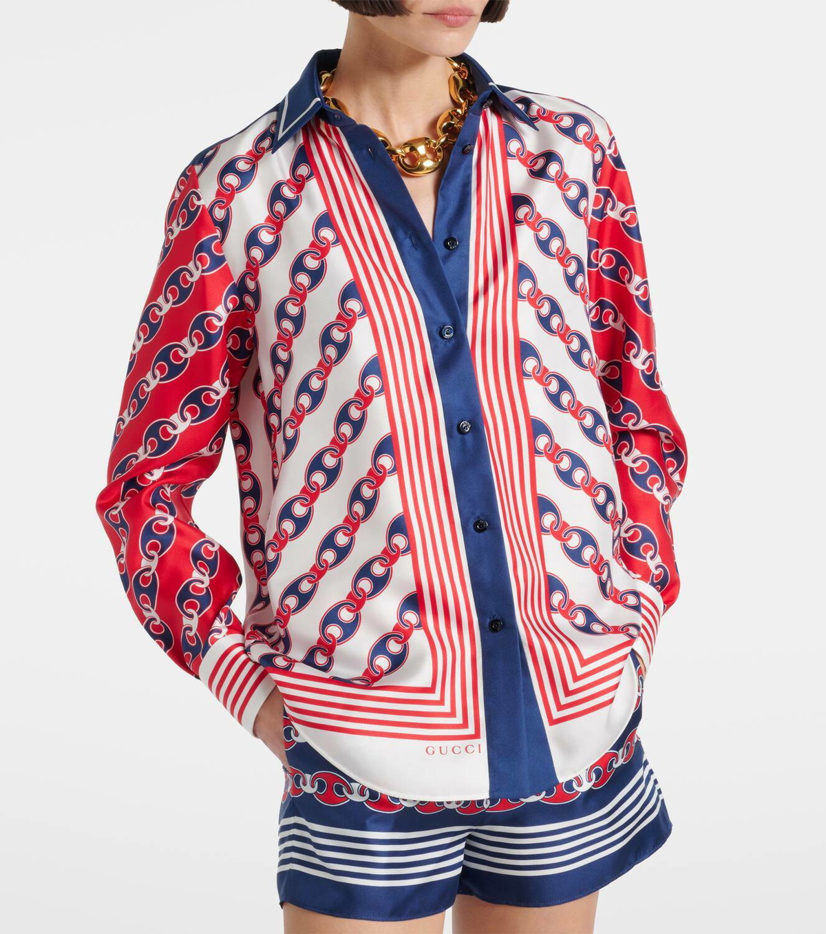 Gucci Printed silk satin shirt Gucci