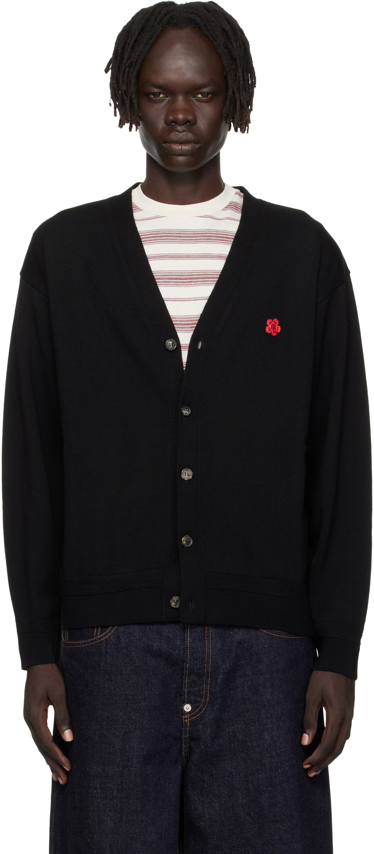 Kenzo Black Kenzo Paris 'Boke Flower' Embroidered Cardigan Kenzo