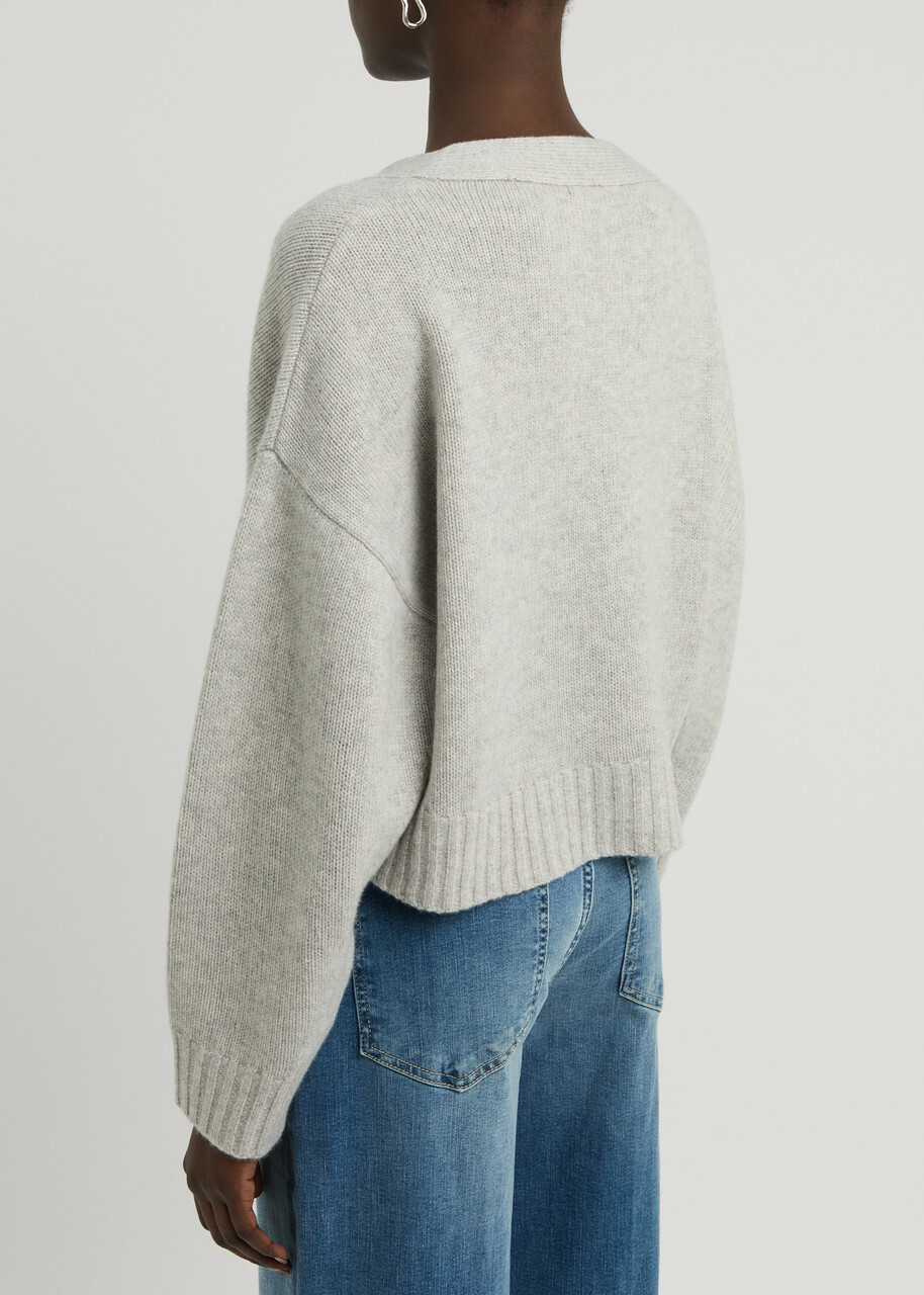 Alice + Olivia Atticus Cropped Cashmere-blend Cardigan Light Grey Alice ...