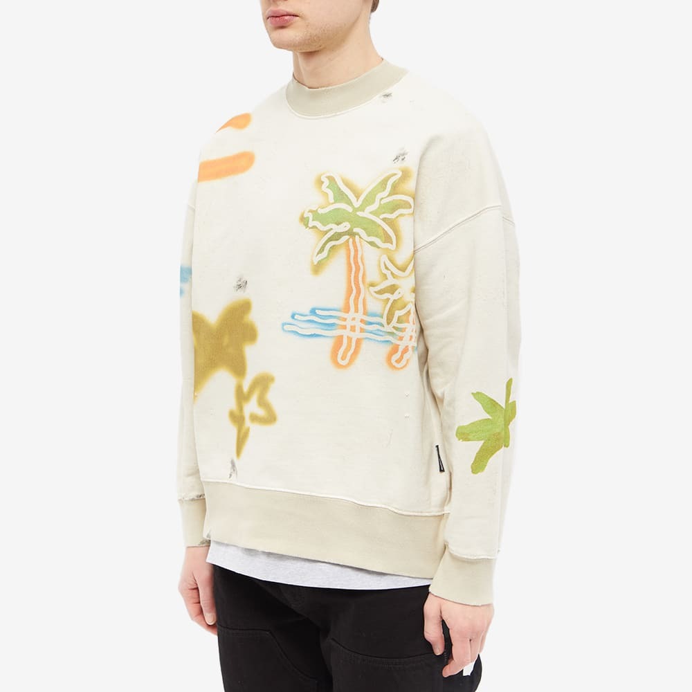 Palm Angels Men's Neon Palm Crew Sweat in Multi Palm Angels