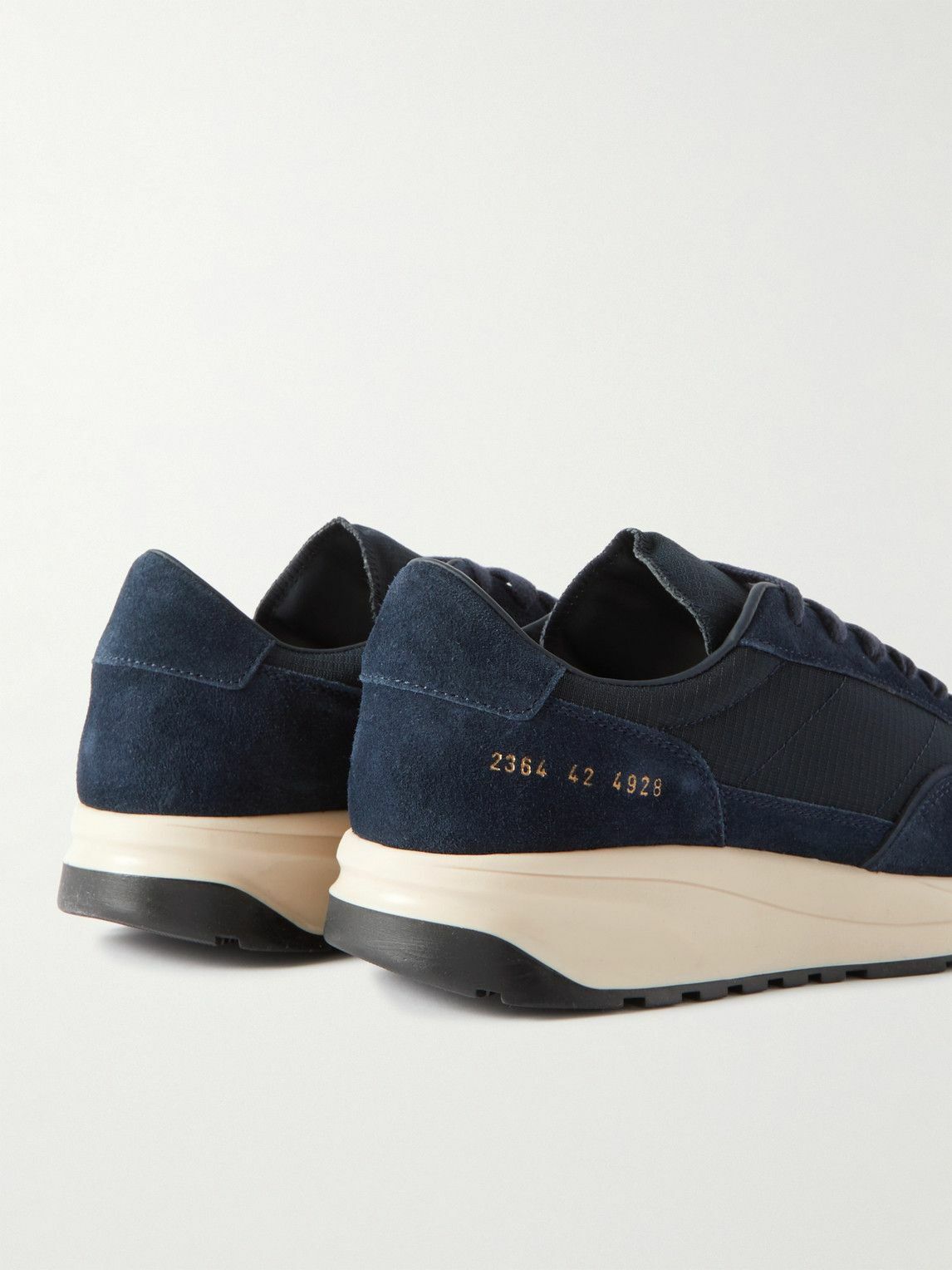 Common Projects - Track 80 Leather-Trimmed Suede and Ripstop Sneakers ...