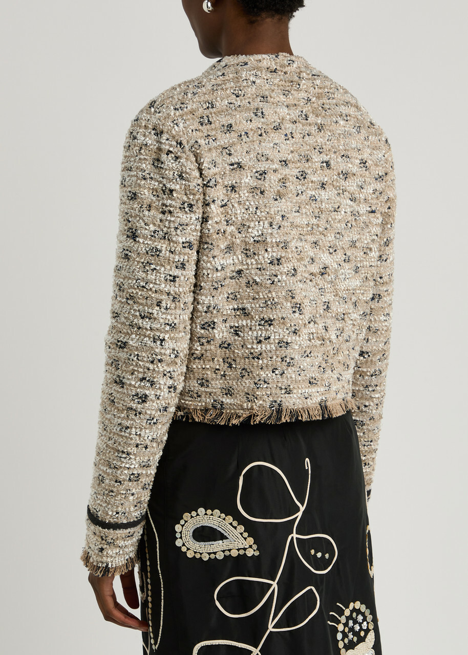 Forte_forte Metallic-weave Bouclé Tweed Jacket Beige Forte Forte