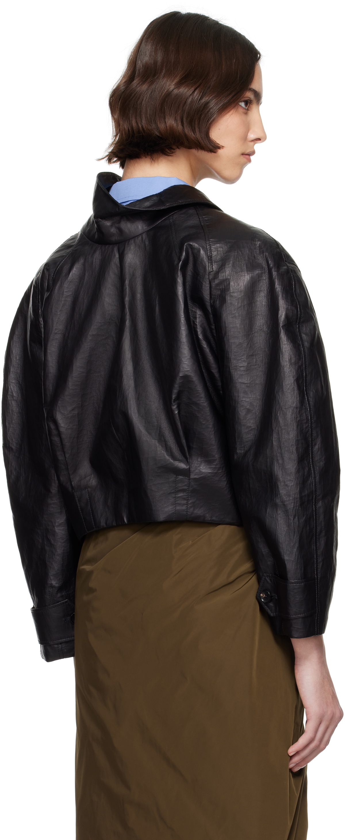 Bally Black Coated Leather Jacket Bally