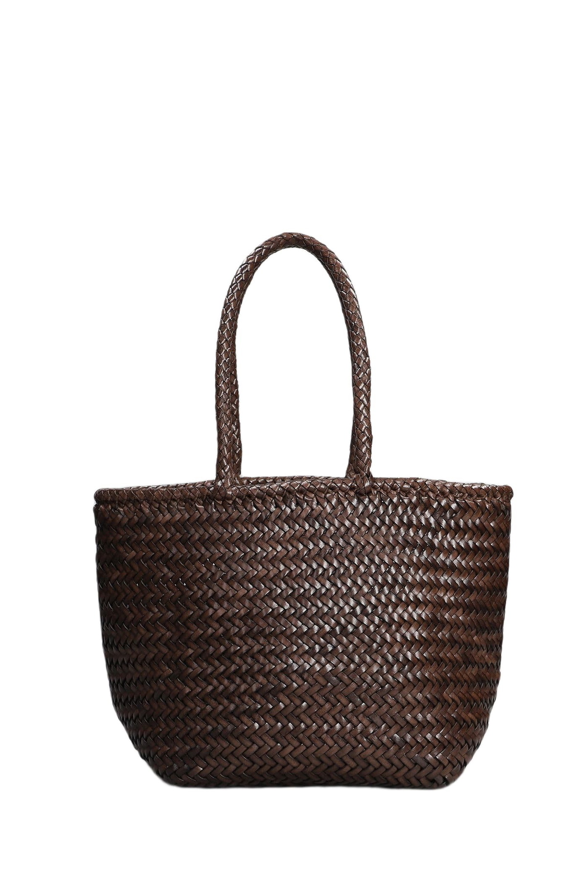 Dragon Diffusion Grace Basket Small Tote In Brown Leather Dragon Diffusion