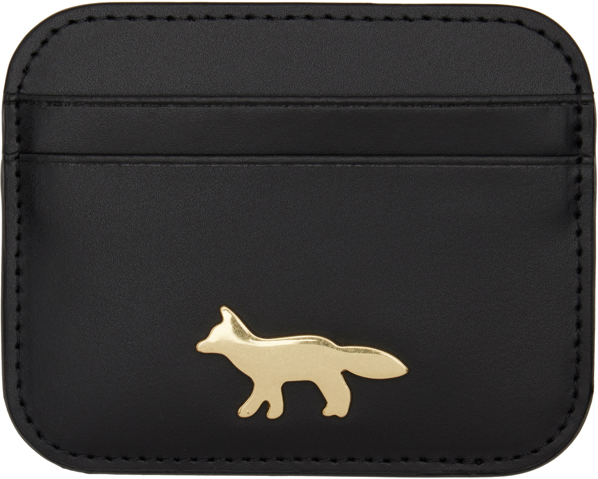 Maison Kitsuné Black Edie Card Holder Maison Kitsune