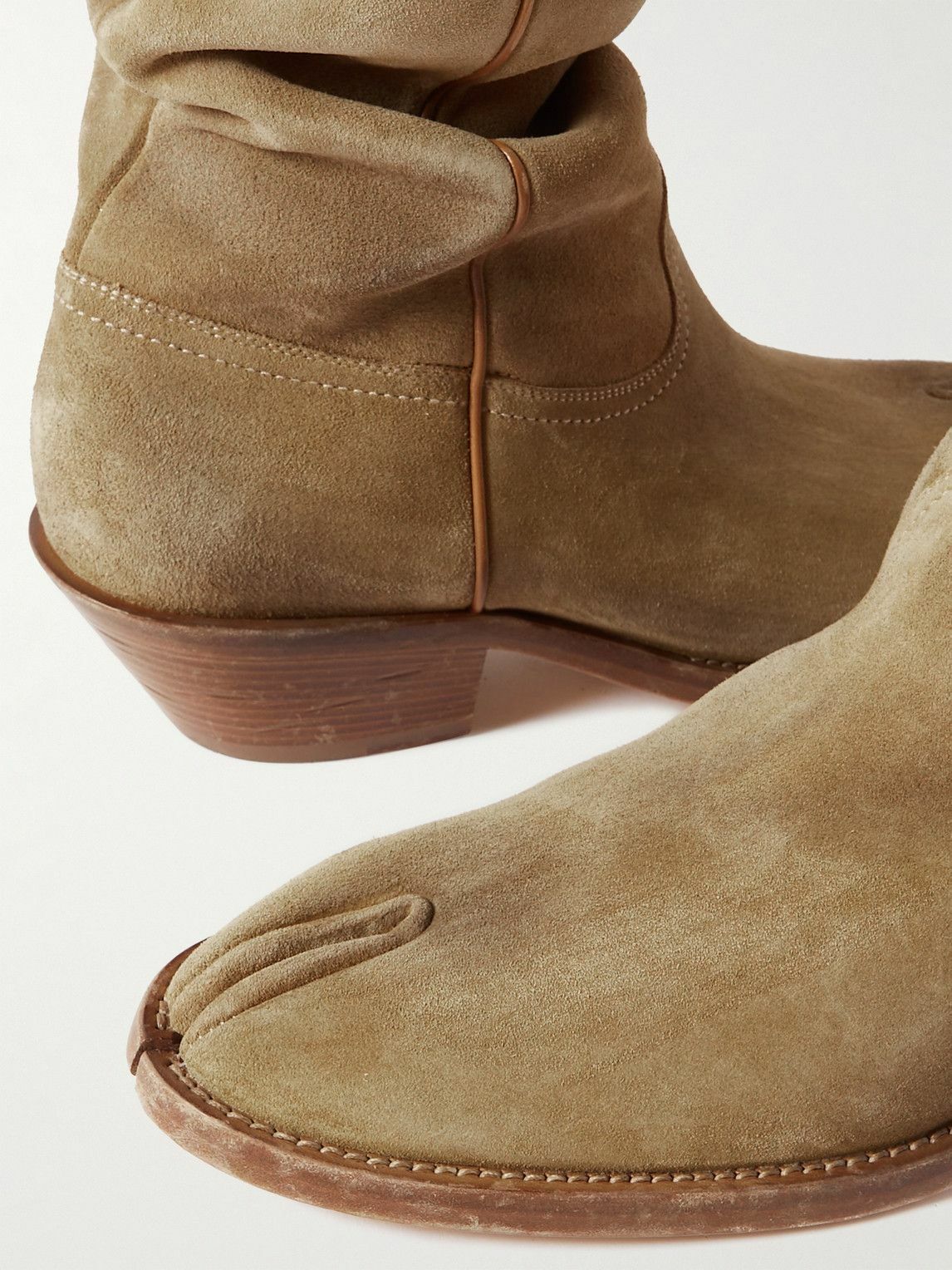 Maison Margiela - Tabi Split-Toe Suede Western Boots - Brown Maison Margiela - Tabi Split-Toe Suede Western Boots - Brown