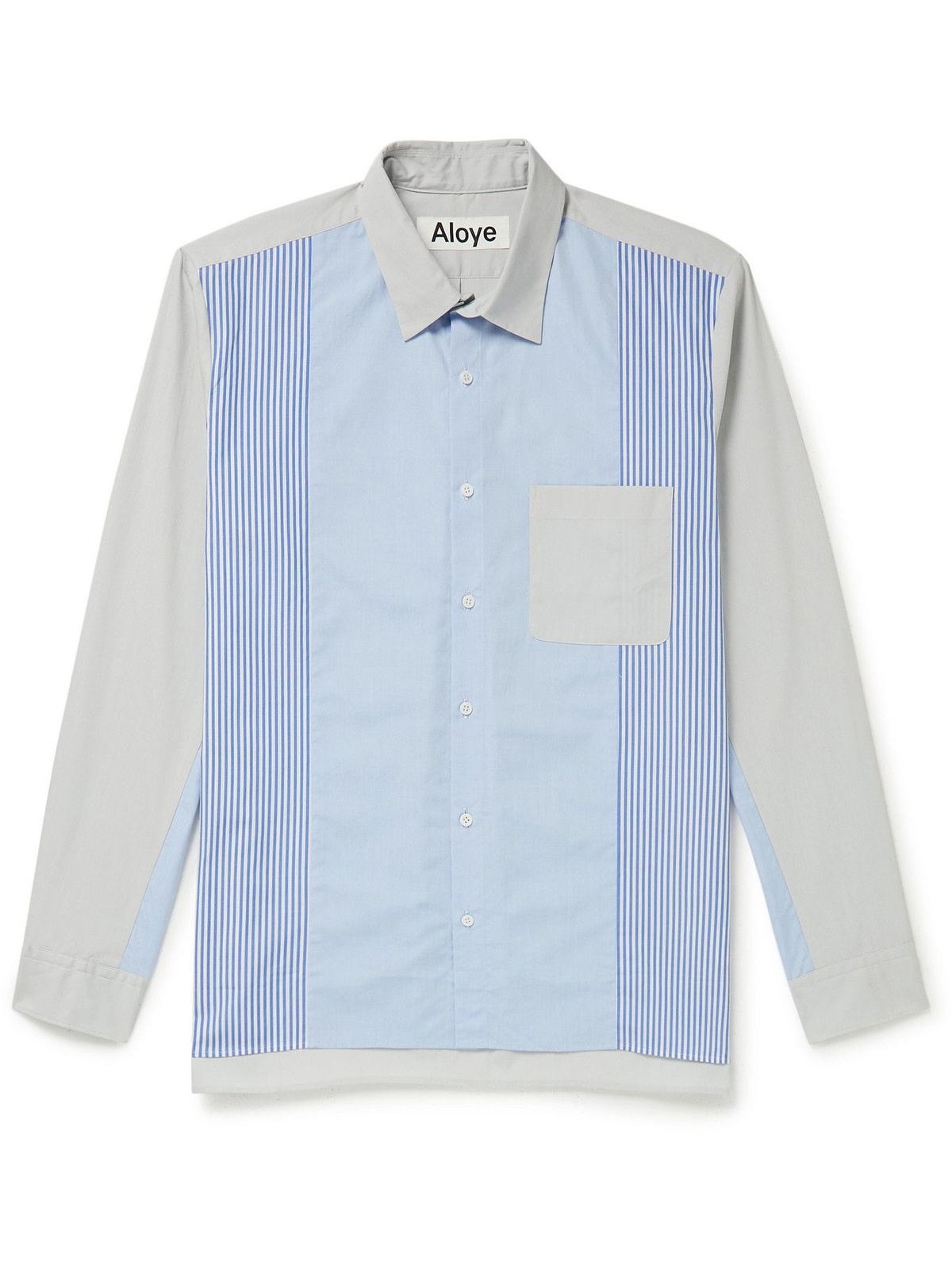 Aloye - Panelled Cotton-Poplin Shirt - Blue Aloye