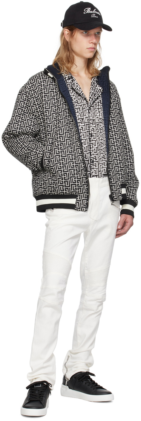 Balmain White Biker Jeans Balmain