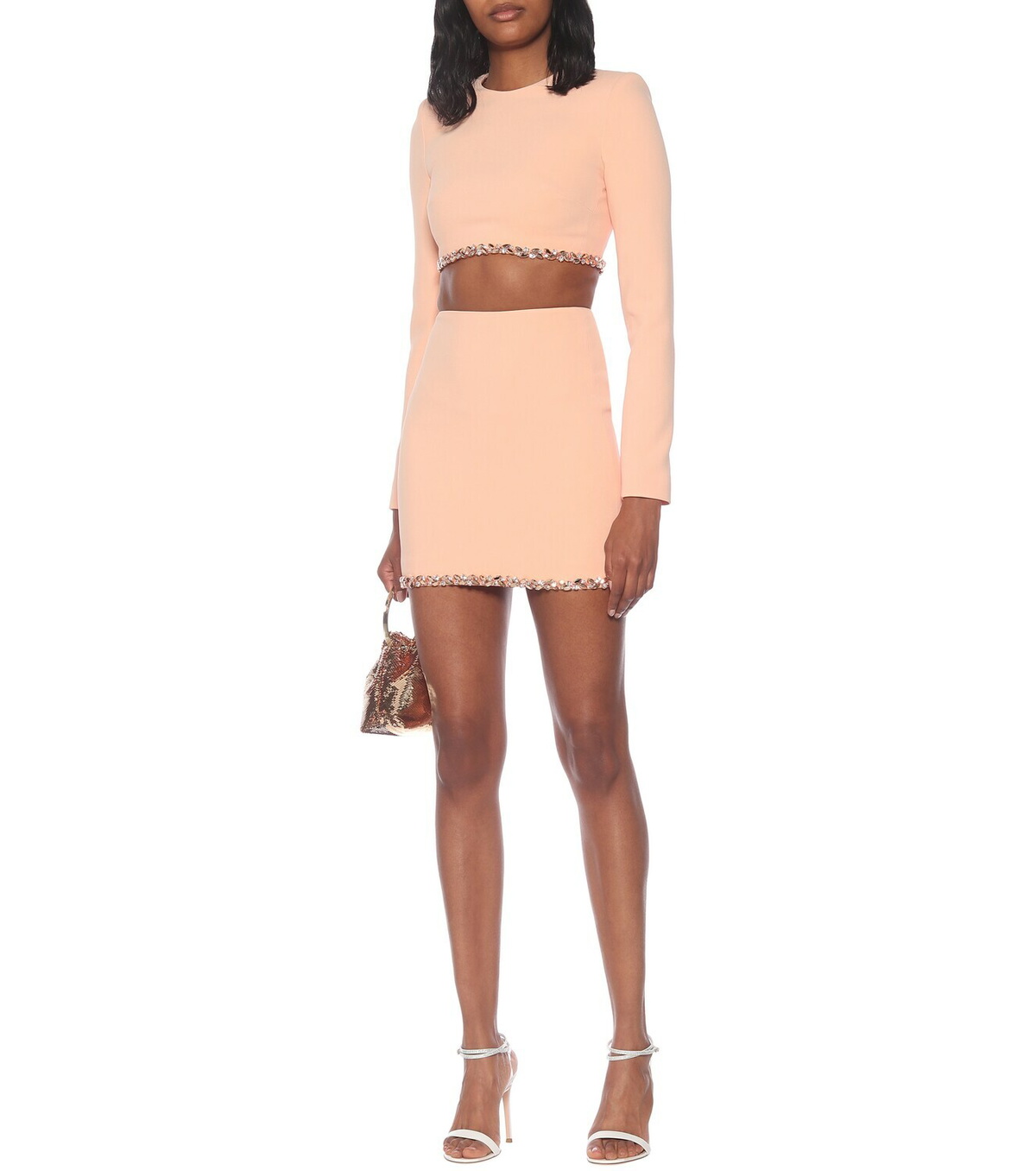 David Koma Embellished cady crop top David Koma