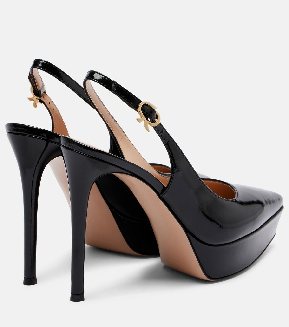 Gianvito Rossi Dasha 115 patent leather platform slingback pumps ...