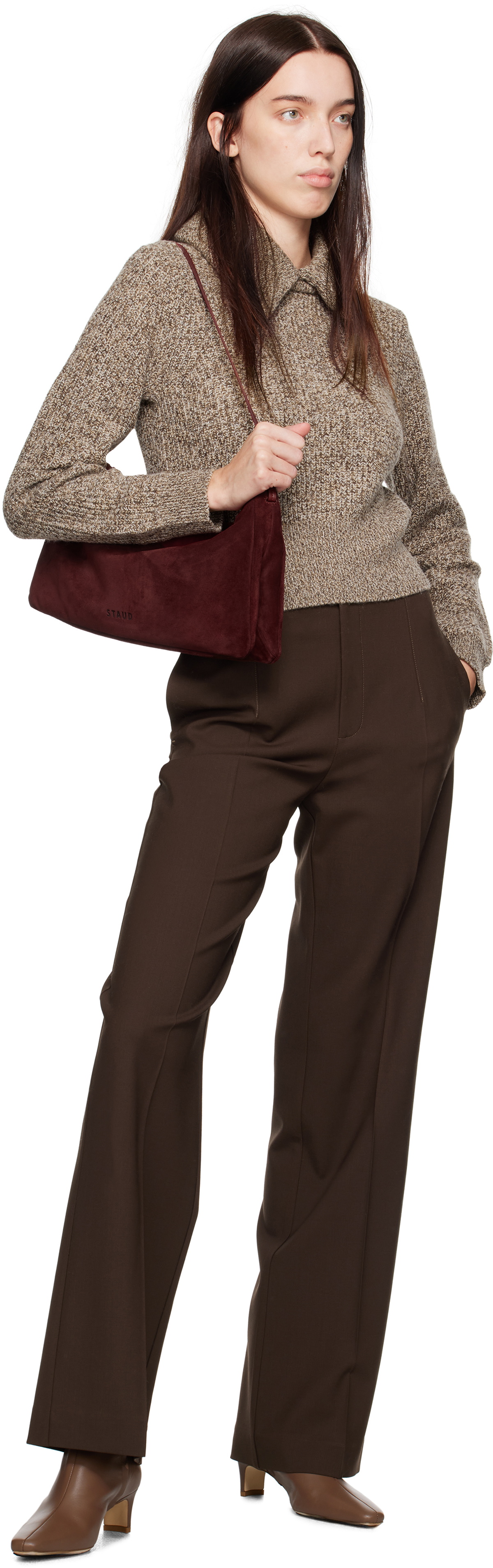 Staud Brown Wally Ankle Boots Staud