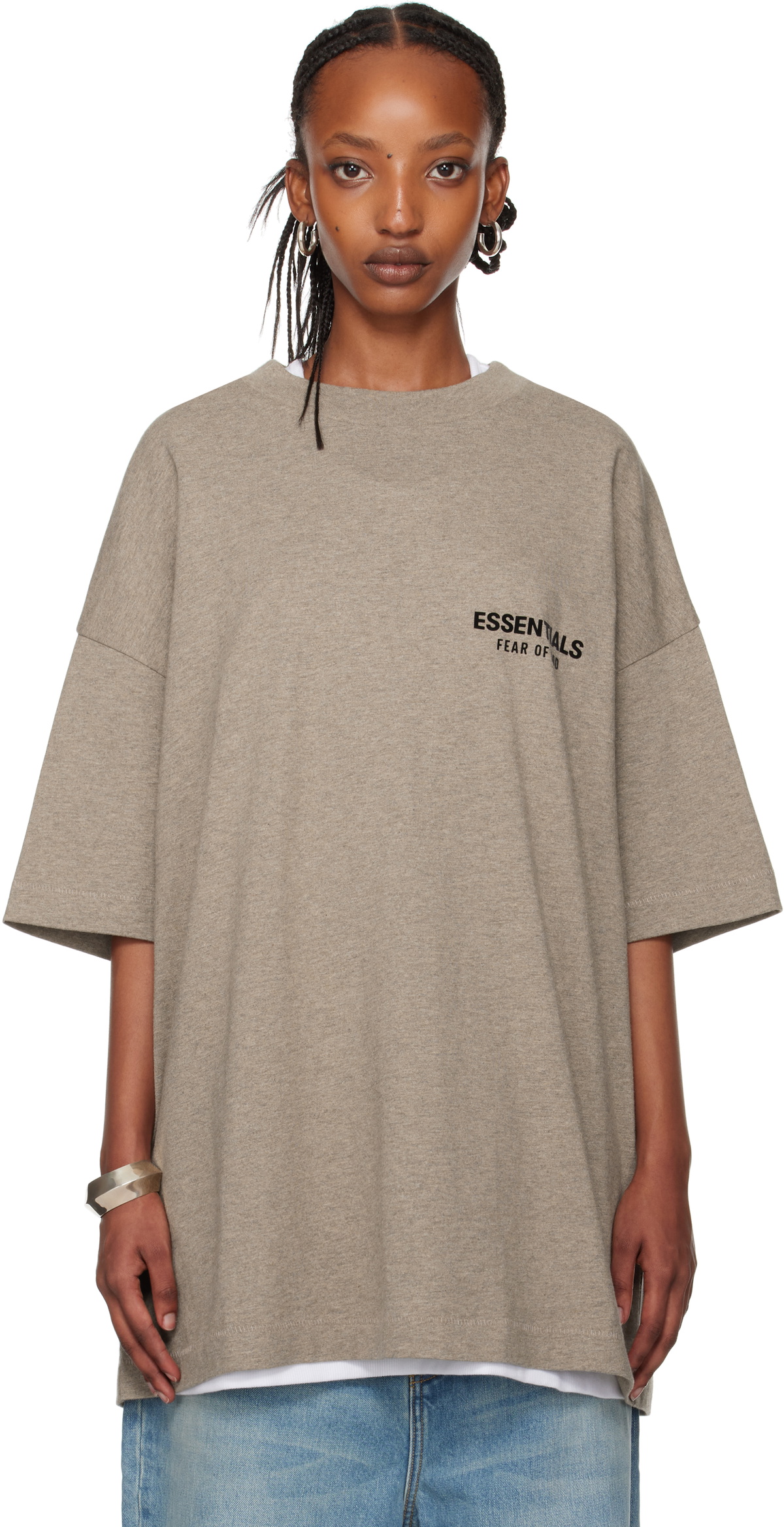 Fear of God ESSENTIALS Gray Jersey Crewneck T-shirt Fear Of God Essentials