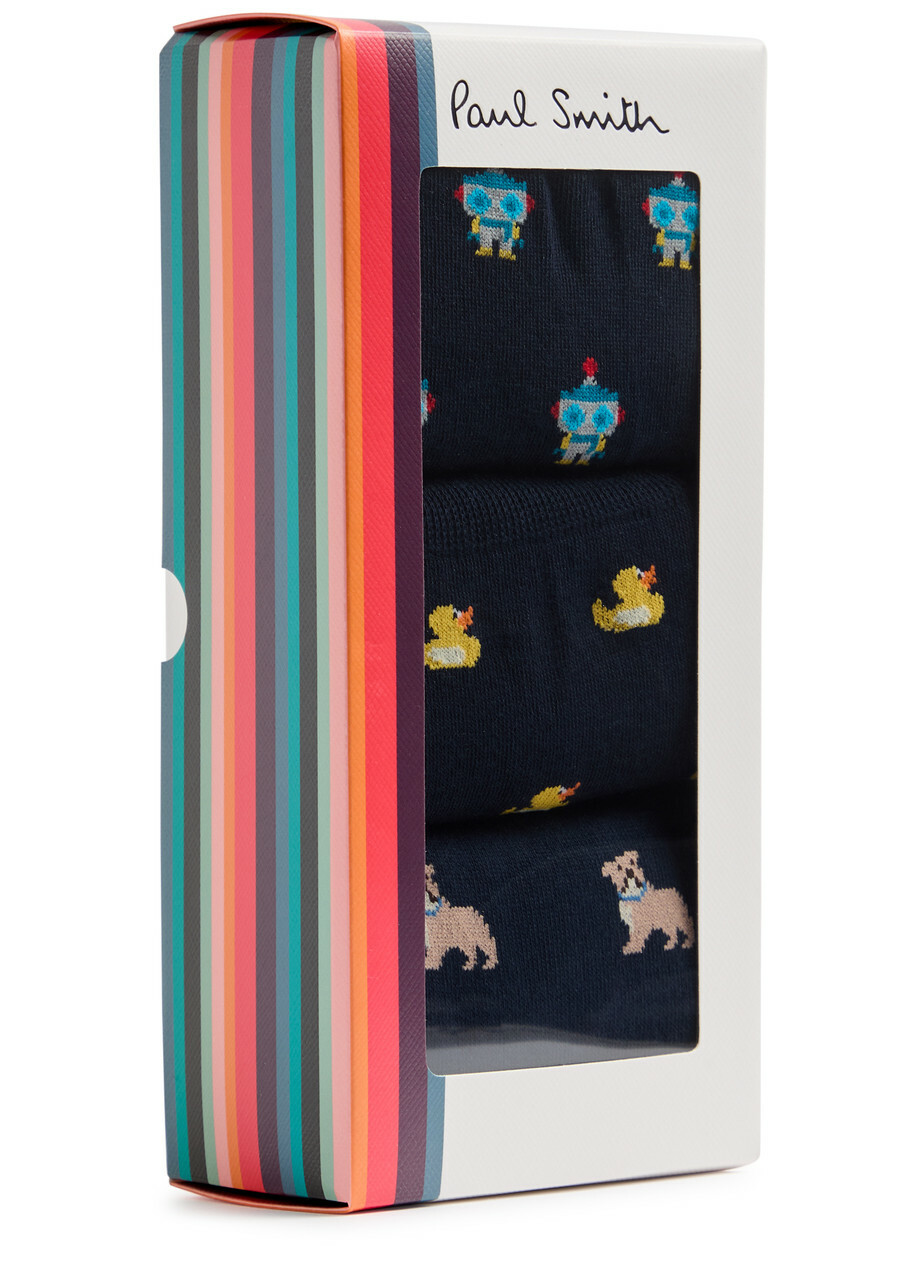 Paul Smith Novelty Cotton-blend Socks - set of Three - Blue - One Size ...