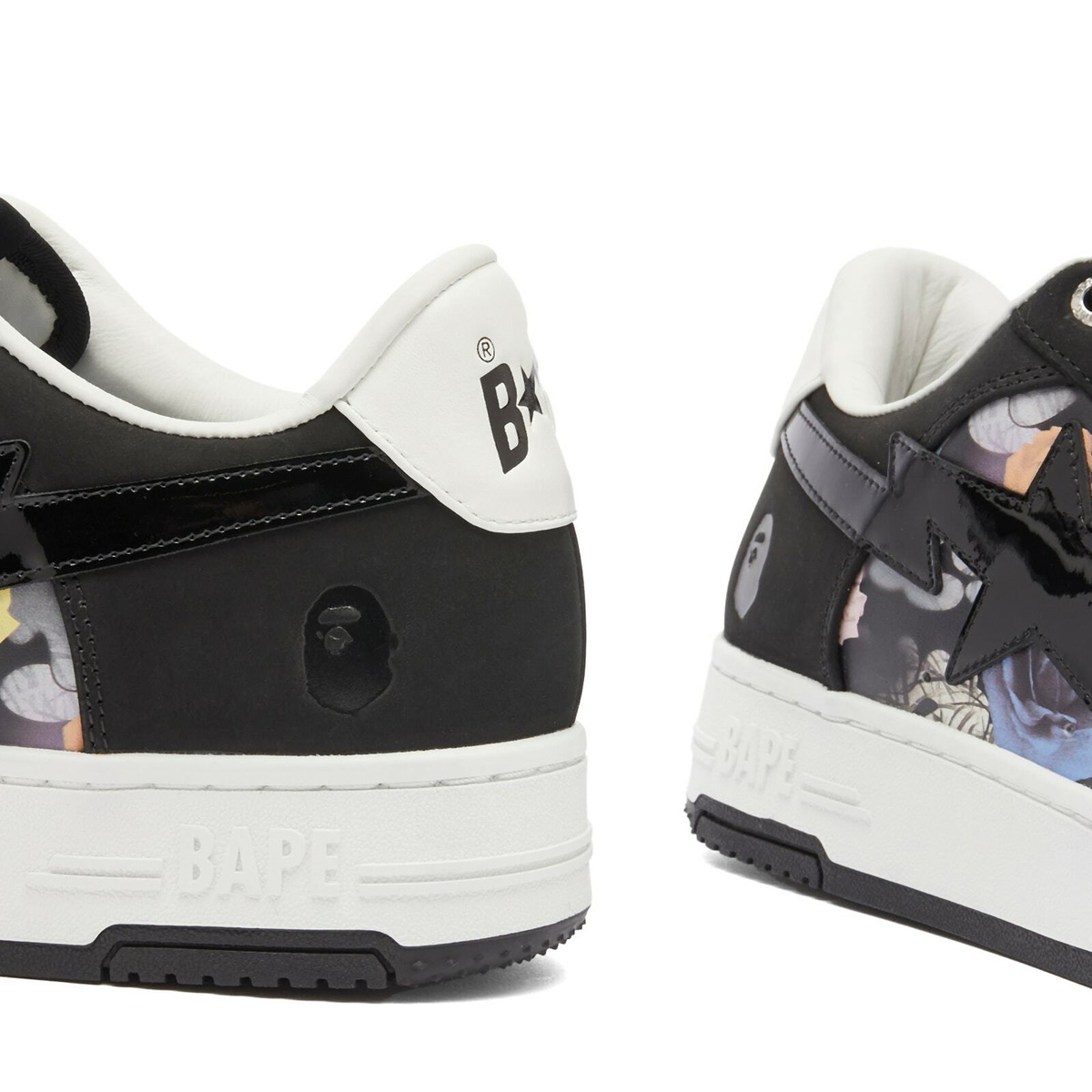A Bathing Ape Men's Floral Patterned Bape Sta 2 Sneaker in Black A ...