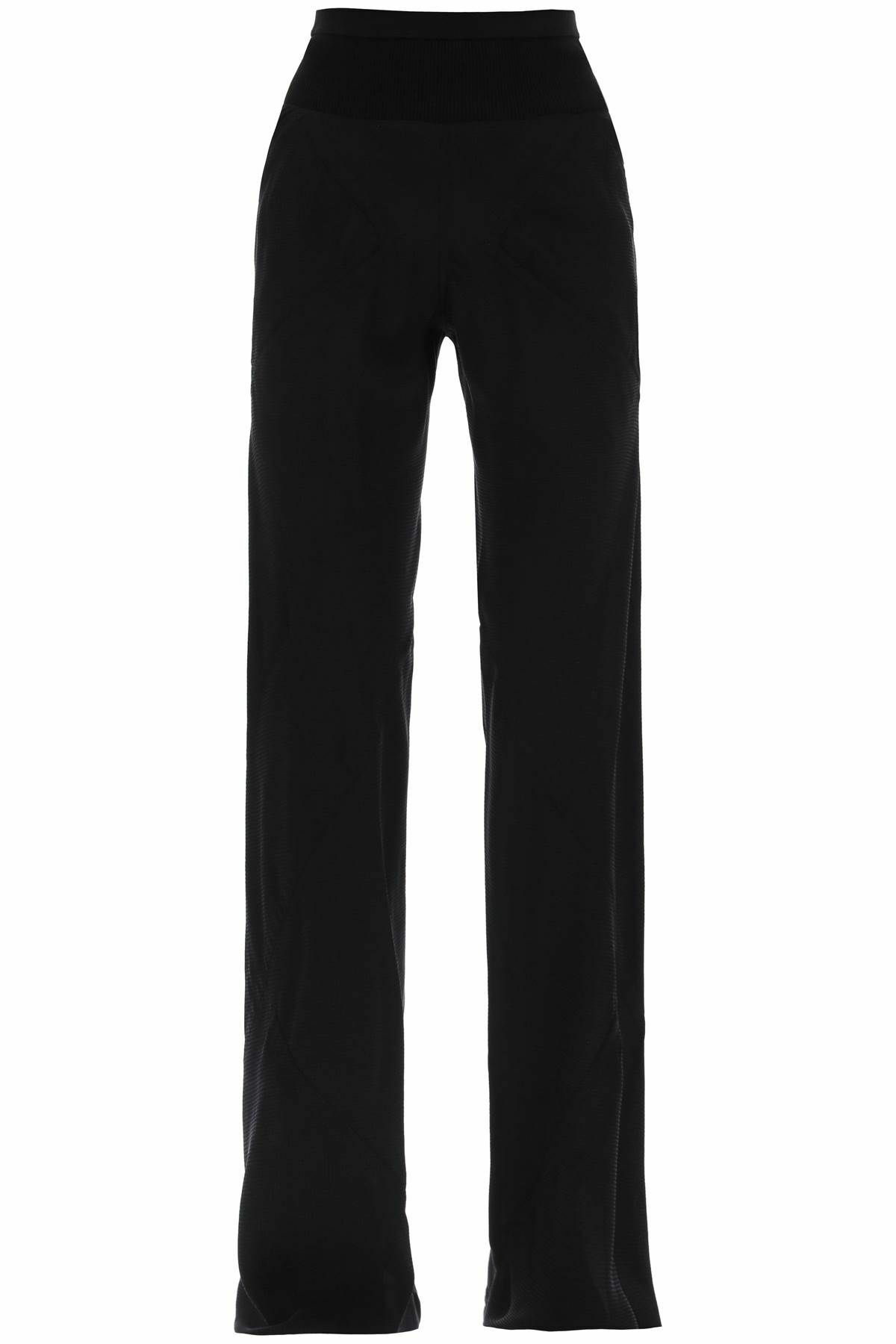 RICK OWENS bias pants with slanted cut and Black Rick Owens
