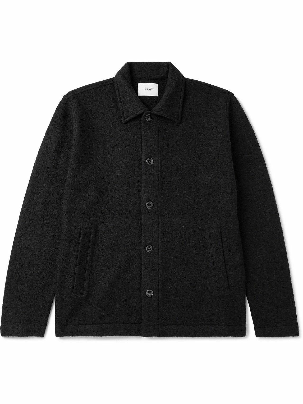 NN07 - Zander Merino Wool-Flannel Overshirt - Black NN07