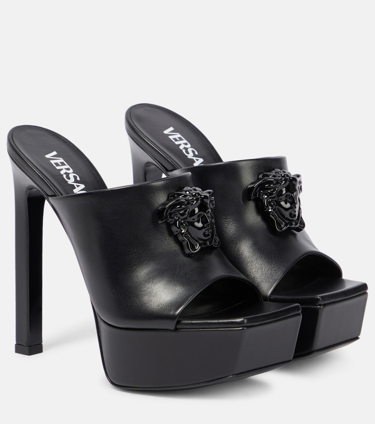 Versace - La Medusa leather platform sandals Versace