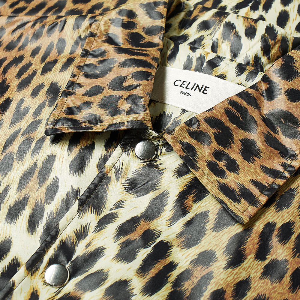 Celine Leopard Print Nylon Coach Jacket Celine