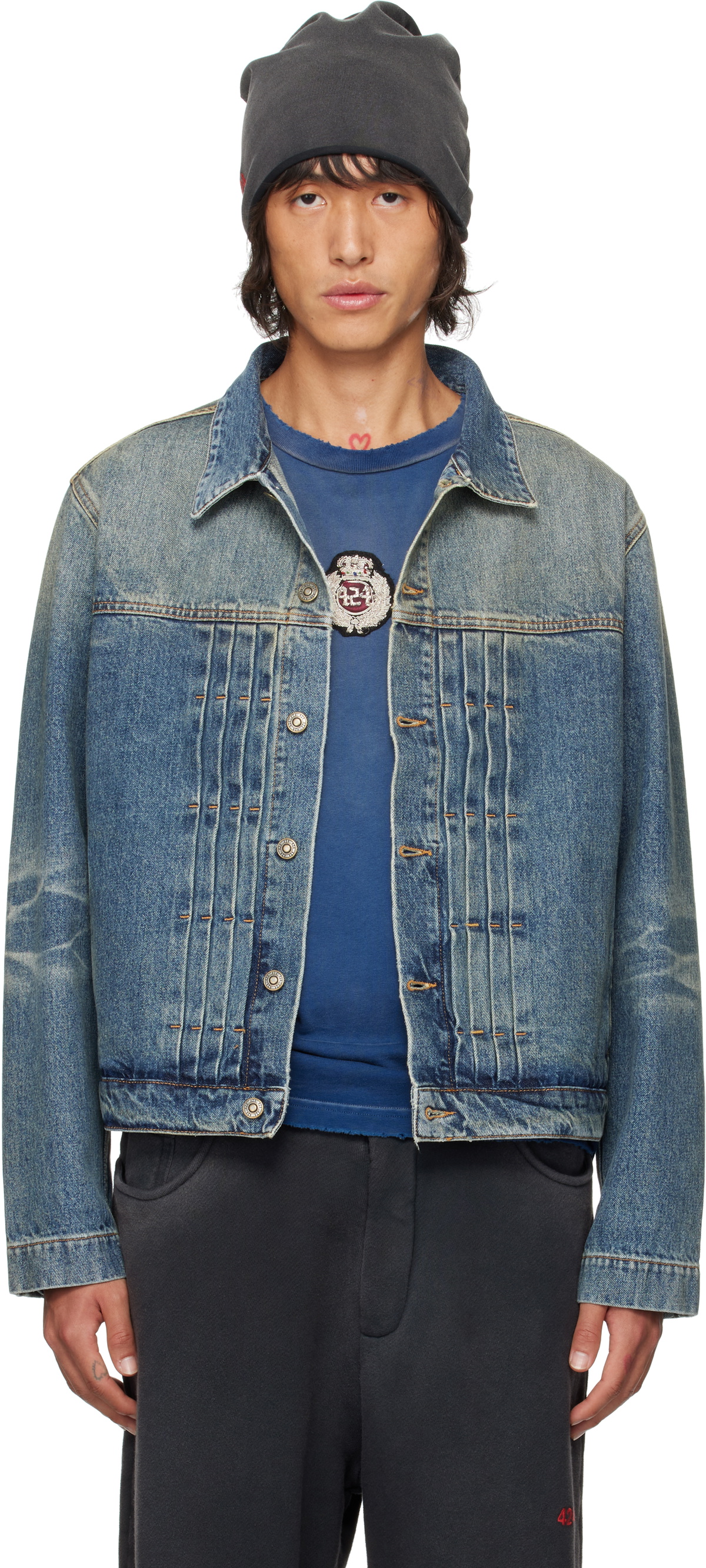 424 Blue Trucker Denim Jacket 424