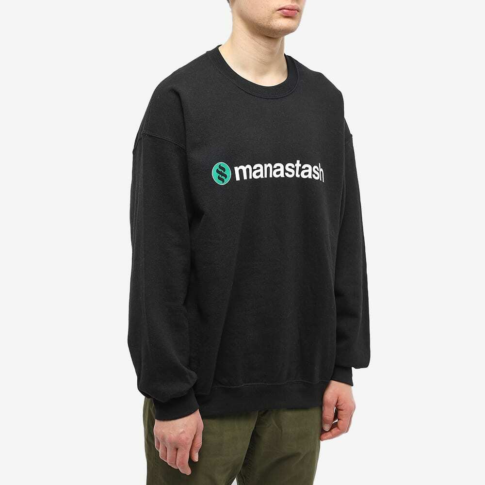Manastash Men's Stack Logo Crew Sweat in Black Manastash