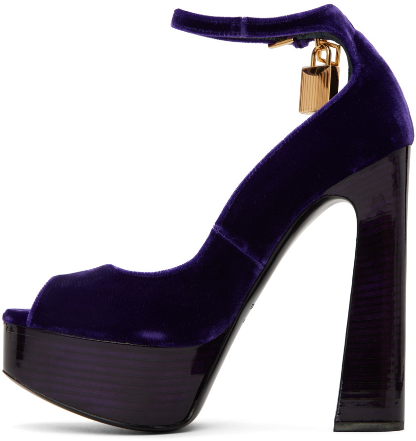TOM FORD Purple Peep Toe Platform Heeled Sandals TOM FORD