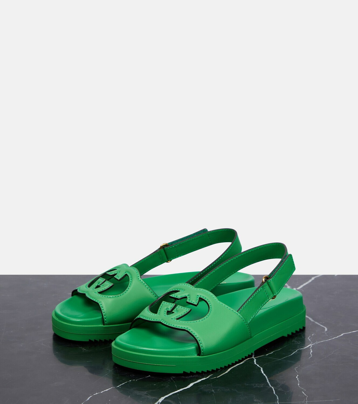 Gucci Interlocking G cutout leather sandals Gucci