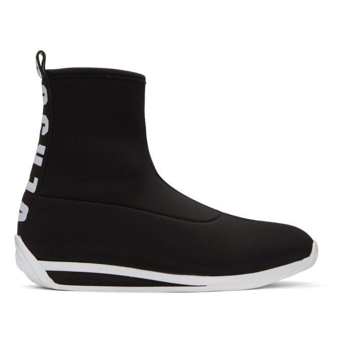 Versus Black Logo Sock High-Top Sneakers Versus