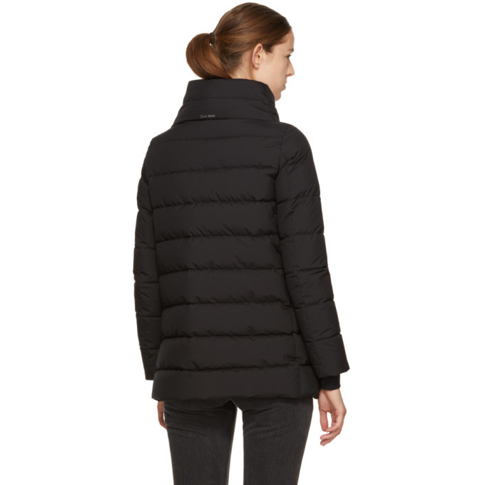 Herno Black Down A-Line Jacket Herno
