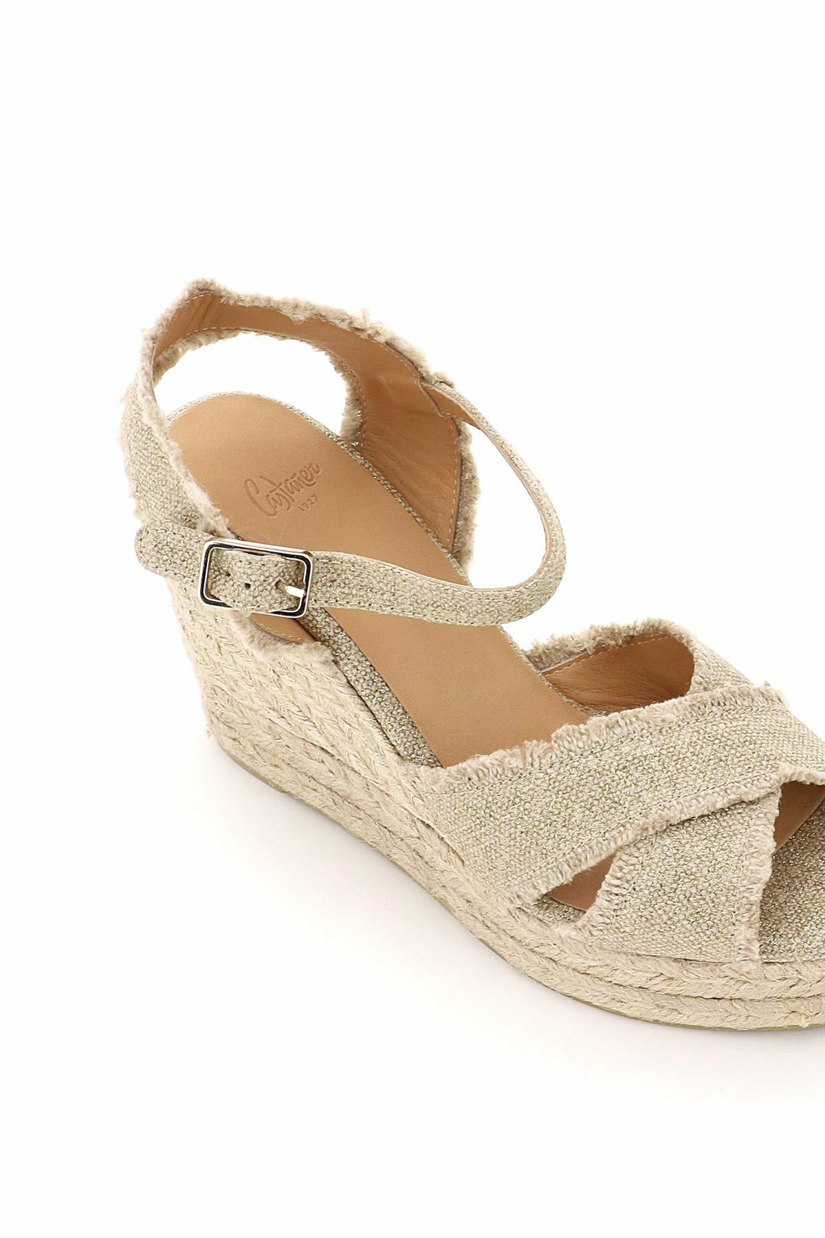 CASTANER lurex bromelia wedge sandals Beige Castaner