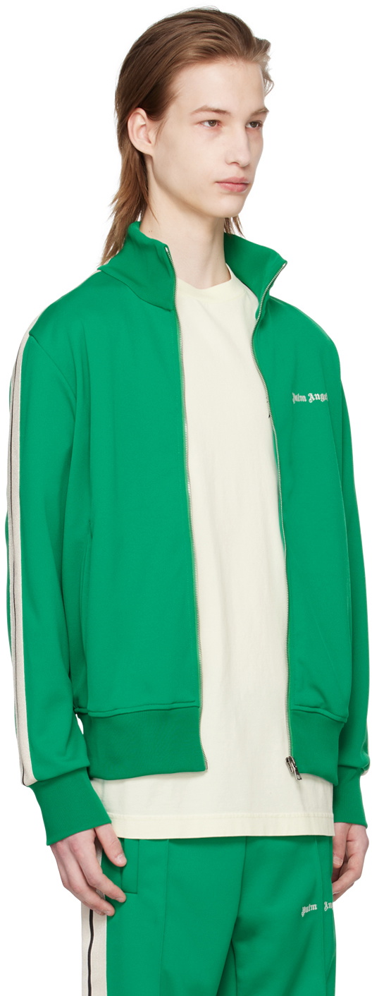 Palm Angels Green Striped Track Jacket Palm Angels