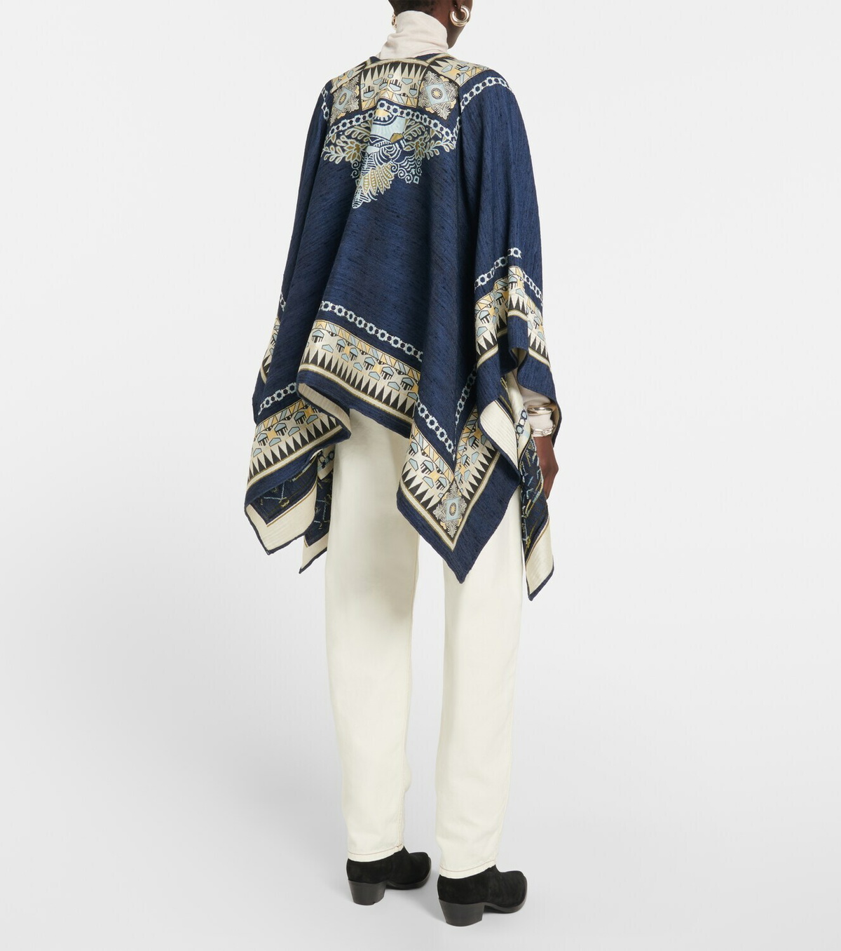 Etro - Silk and cotton-blend jacquard cape Etro