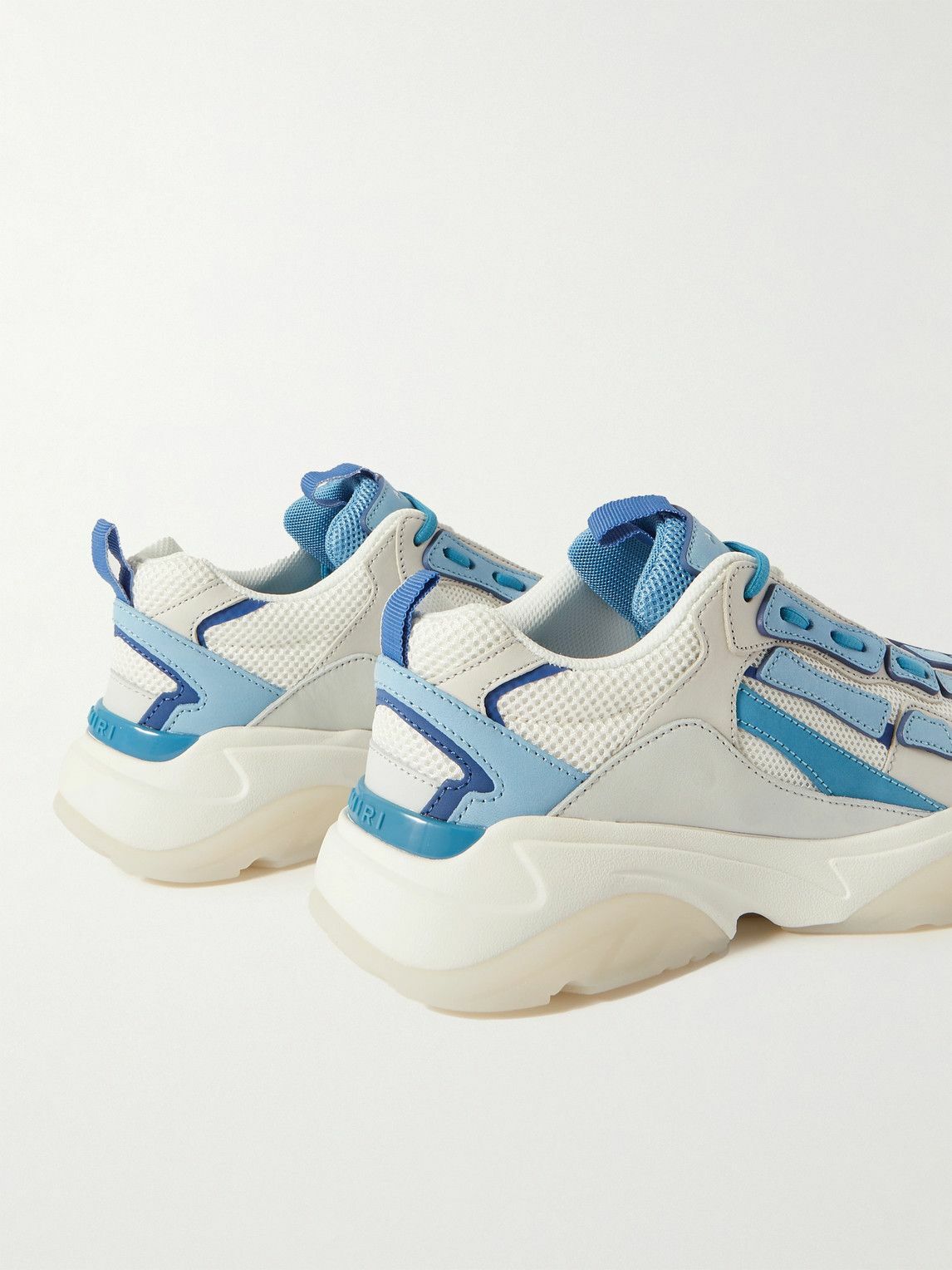 AMIRI - Bone Runner Leather-Trimmed Mesh Sneakers - Blue Amiri
