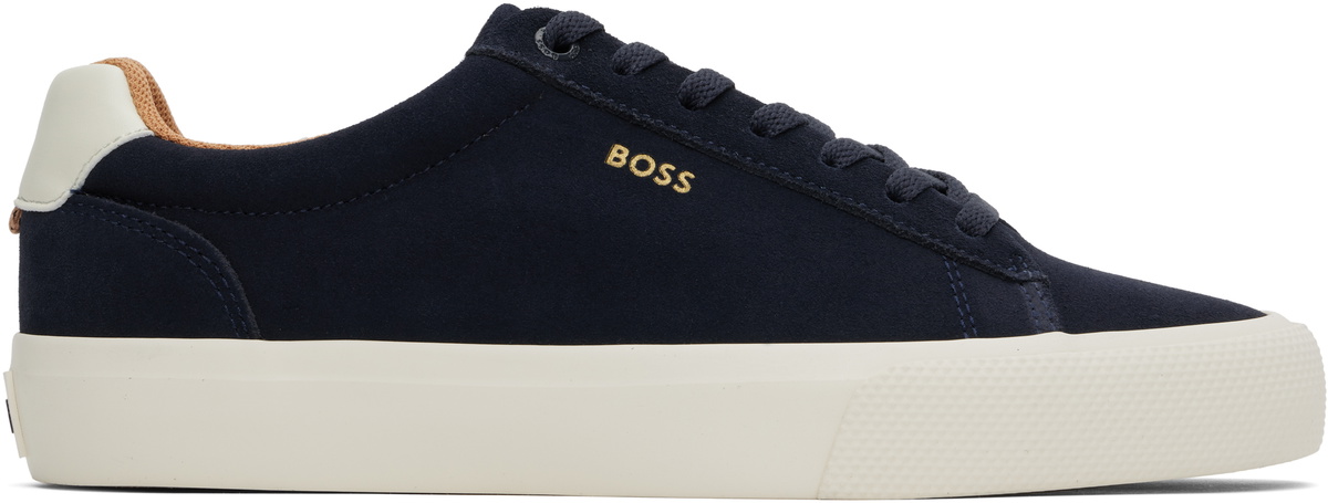 BOSS Navy Suede Sneakers BOSS