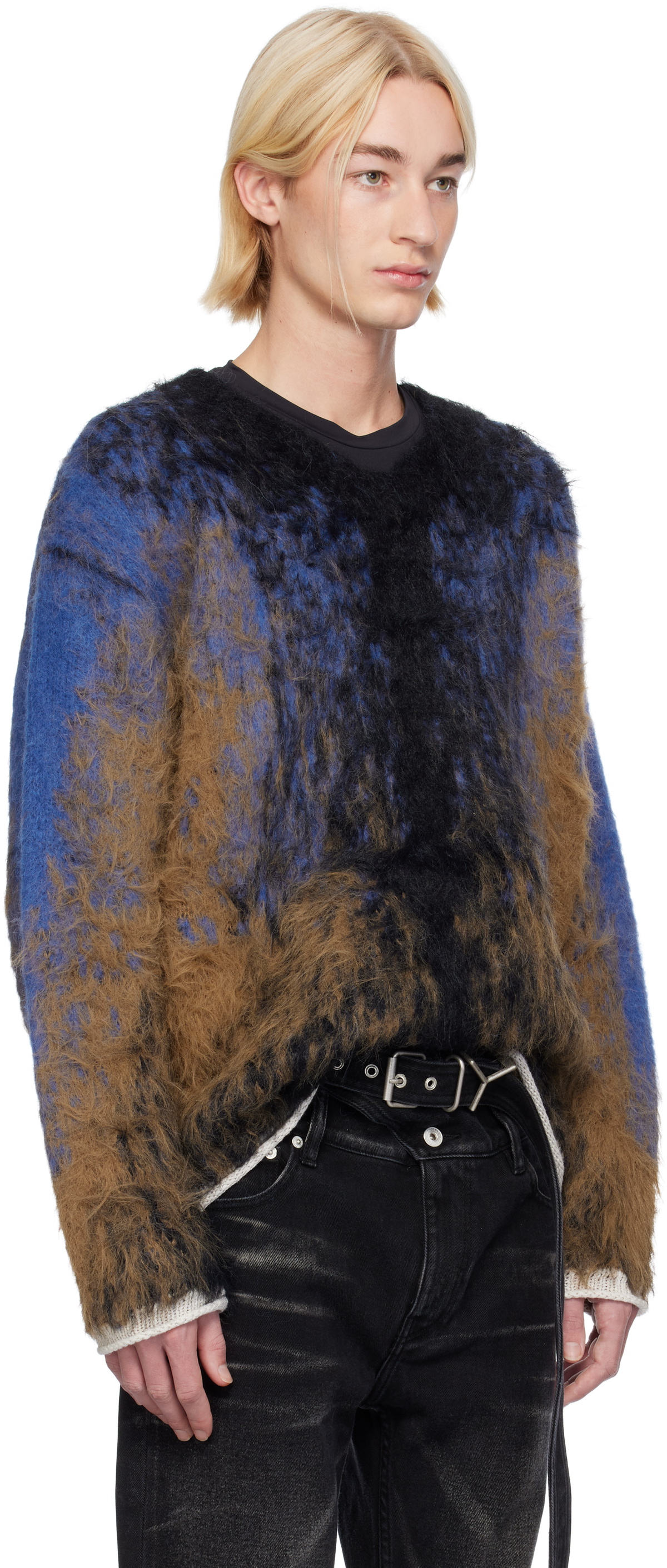 Y/Project Blue & Black Hairy Gradient Sweater Y/Project