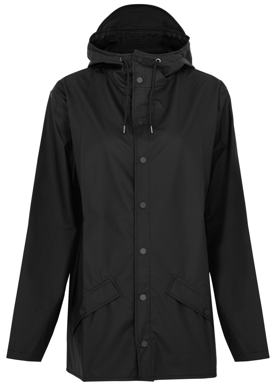 Rains Hooded Rubberised Jacket Black Rains