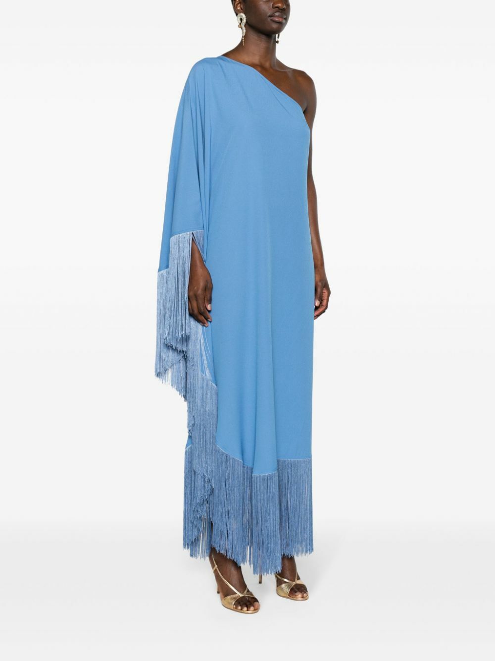 Taller Marmo Blue Spritz Fringed Midi Dress Taller Marmo