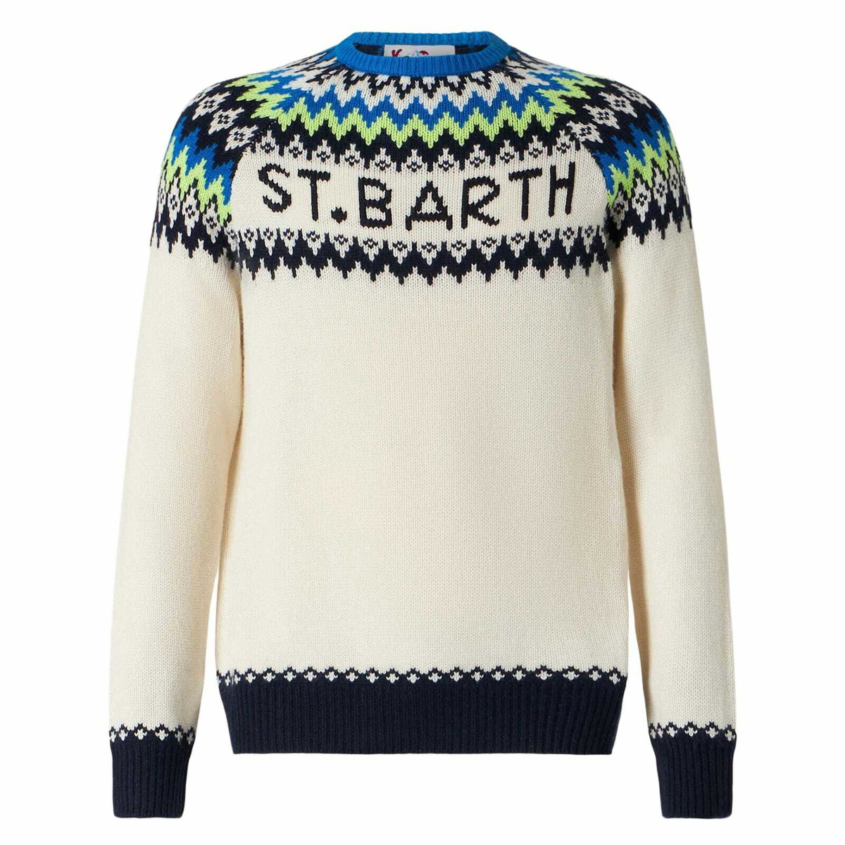 MC2 Saint Barth Man Brushed Sweater With Icelandic Jacquard MC2 Saint Barth