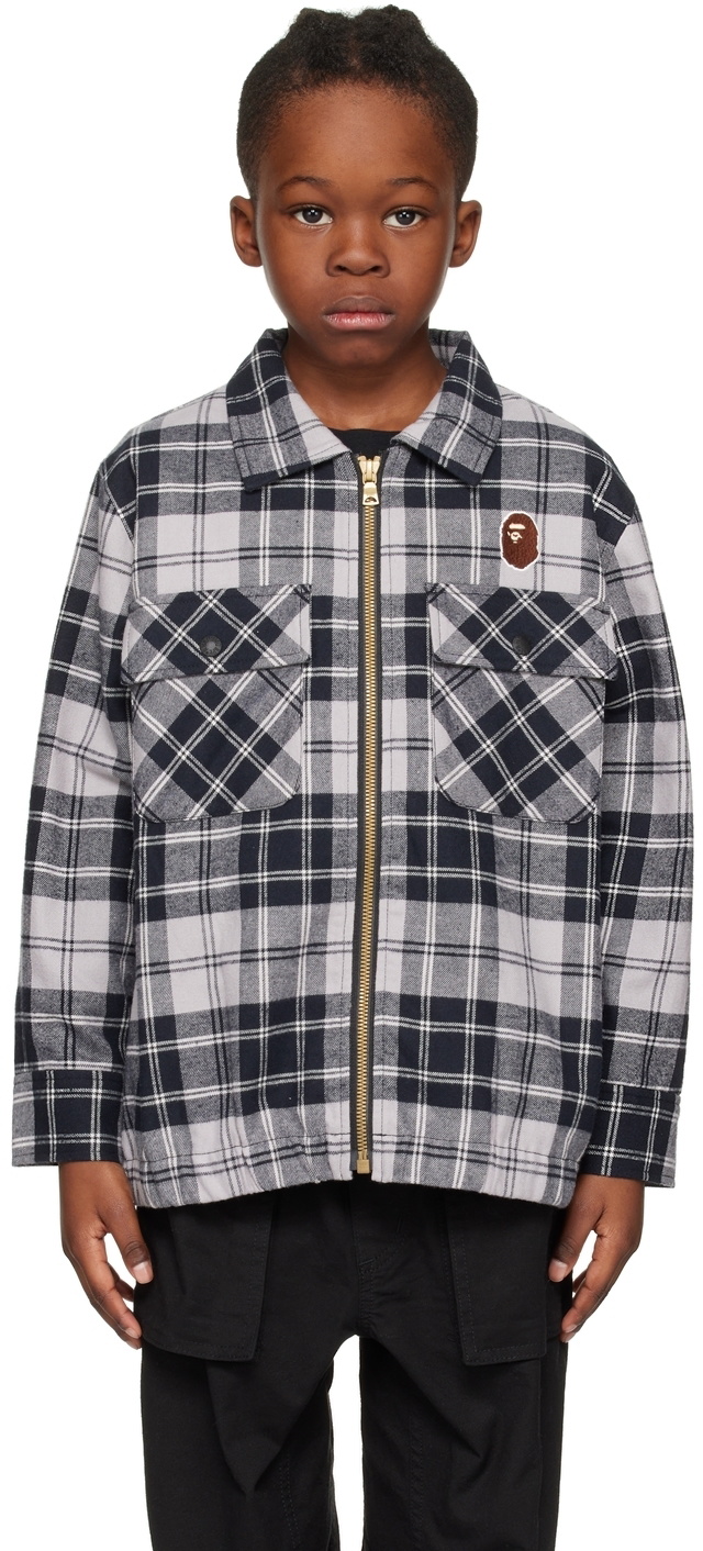 BAPE Kids Gray Ape Head Jacket A Bathing Ape