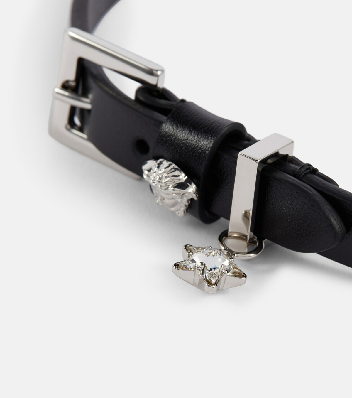 Versace - La Medusa embellished leather choker Versace