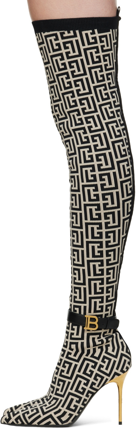 Balmain White Raven Tall Boots Balmain
