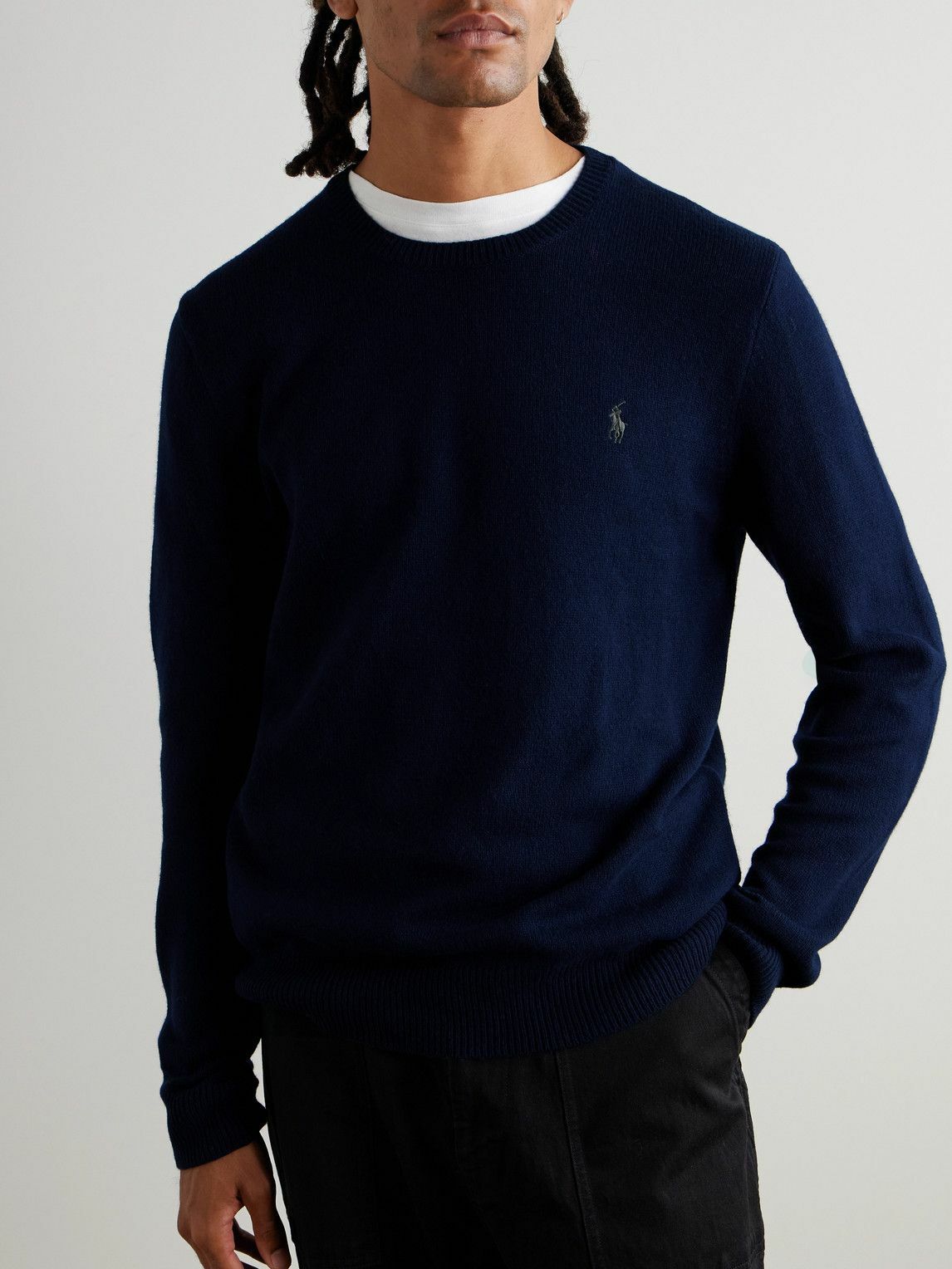 Polo Ralph Lauren - Logo-Embroidered Wool and Cotton-Blend Sweater ...