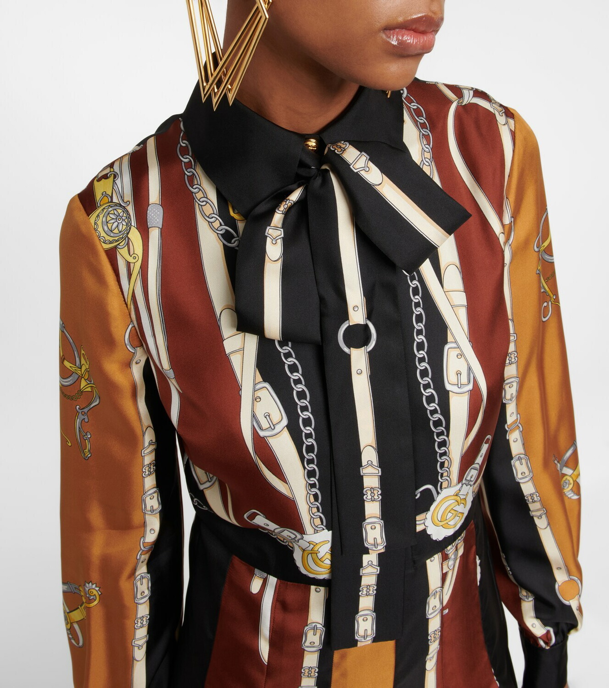 Gucci - Equestrian printed silk maxi dress Gucci