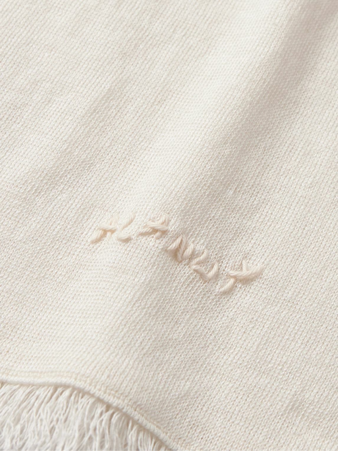 Alanui - Logo-Embroidered Fringed Linen-Jersey T-Shirt - Neutrals Alanui