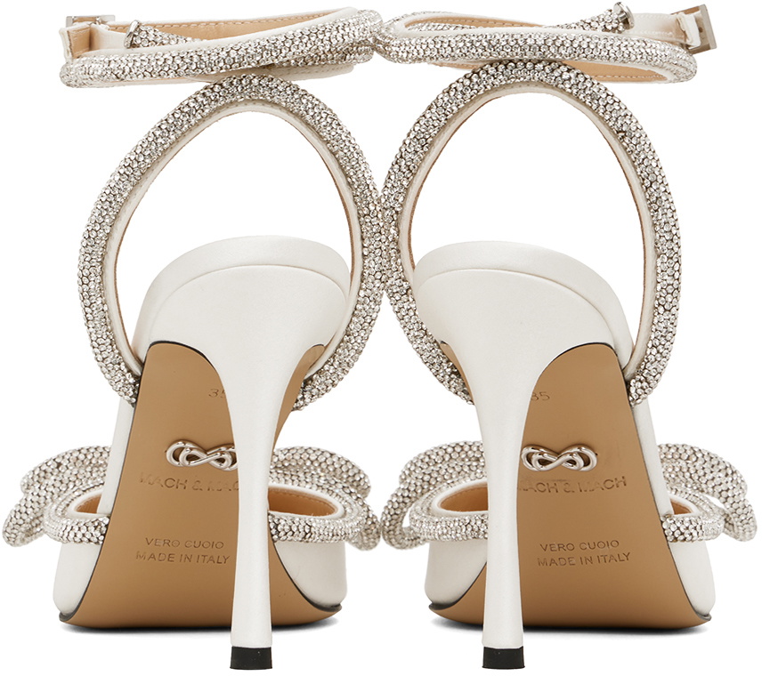 MACH & MACH White Double Bow High Heels MACH & MACH